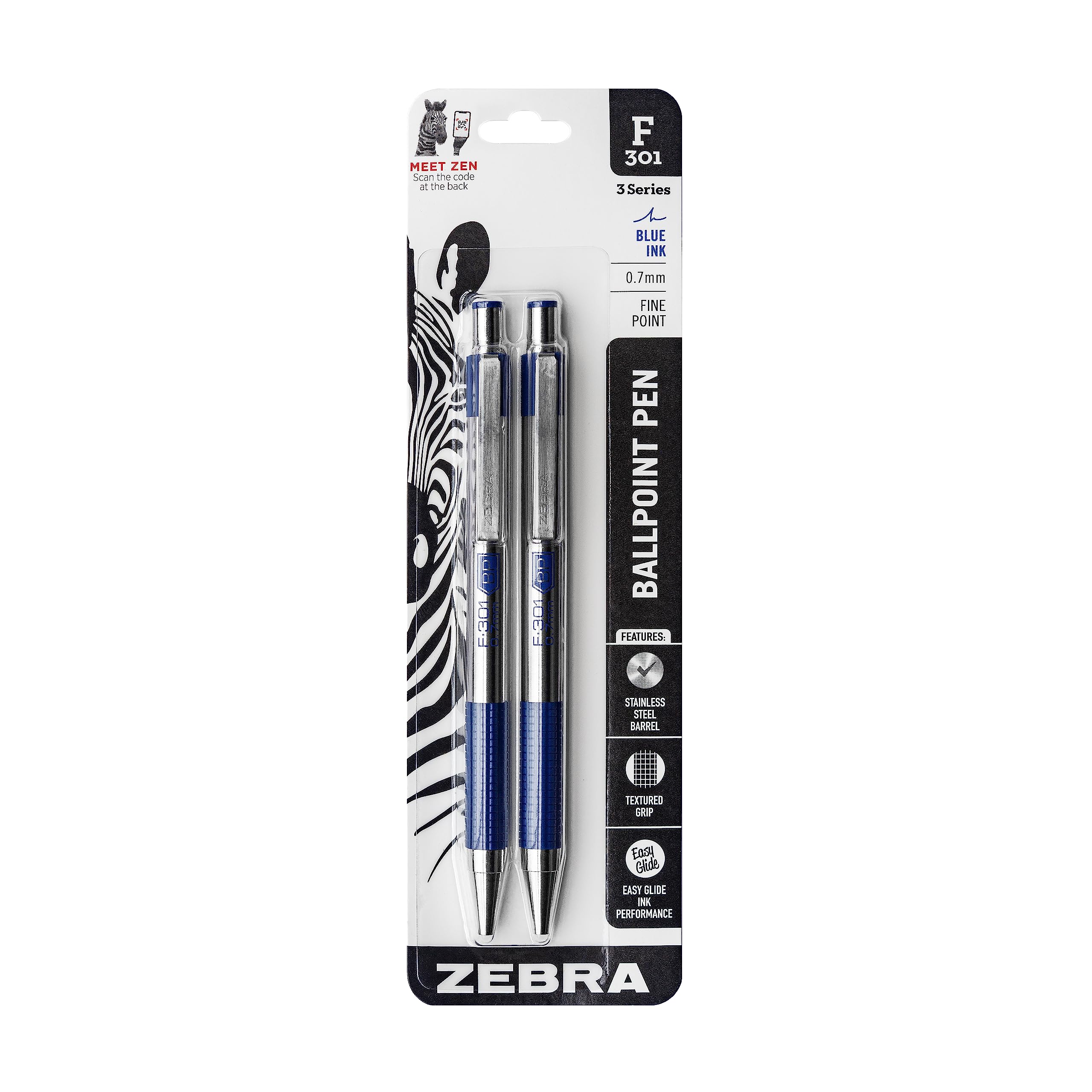 Mua Zebra® F-301 Stainless Steel Retractable Ballpoint Pens, Fine Point ...
