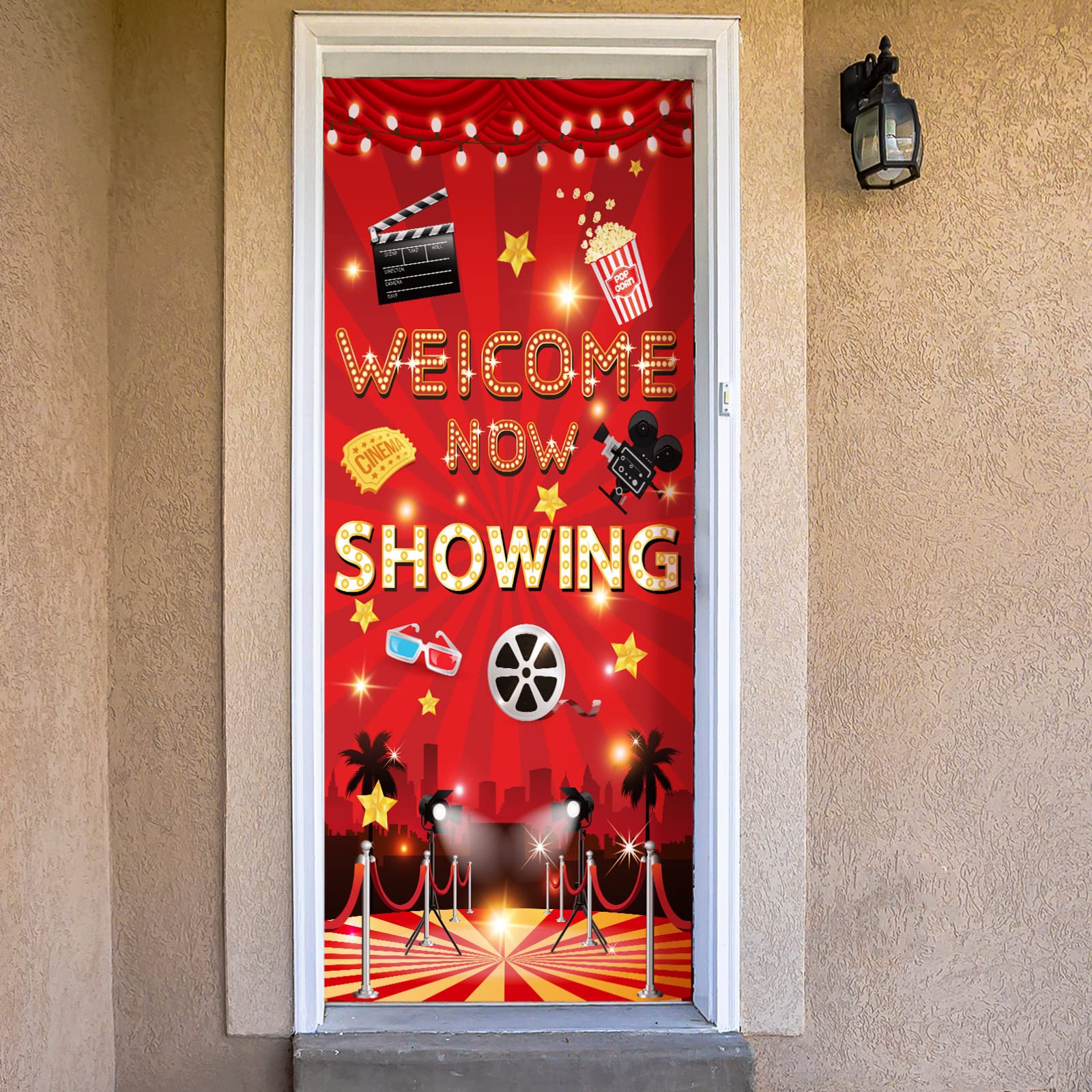 Mua Movie Night Party Door Cover Sign Movie Theme Party Decorations ...