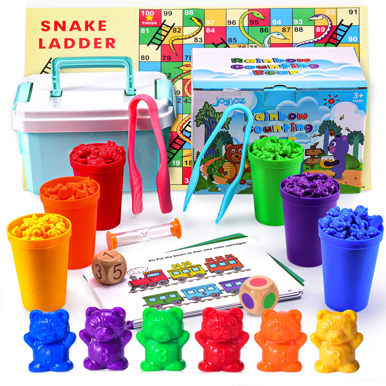 Buy Joyjoz Rainbow Counting Bears 84 Pcs Set with Matching Sorting Cups ...