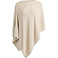 PULI Women's Versatile Knitted Shawls Scarf Poncho Sweater with Buttons ...
