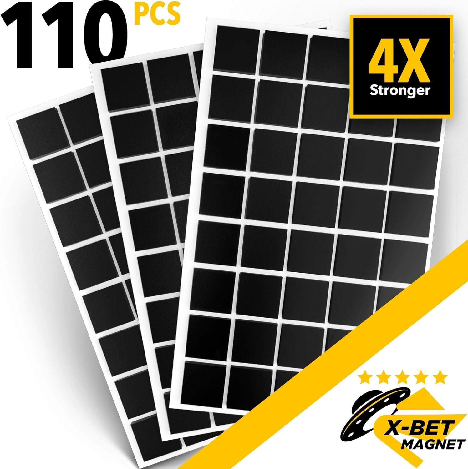 Magnetic Squares - 110 Self Adhesive Magnetic Squares (Each 2cm x 2cm ...