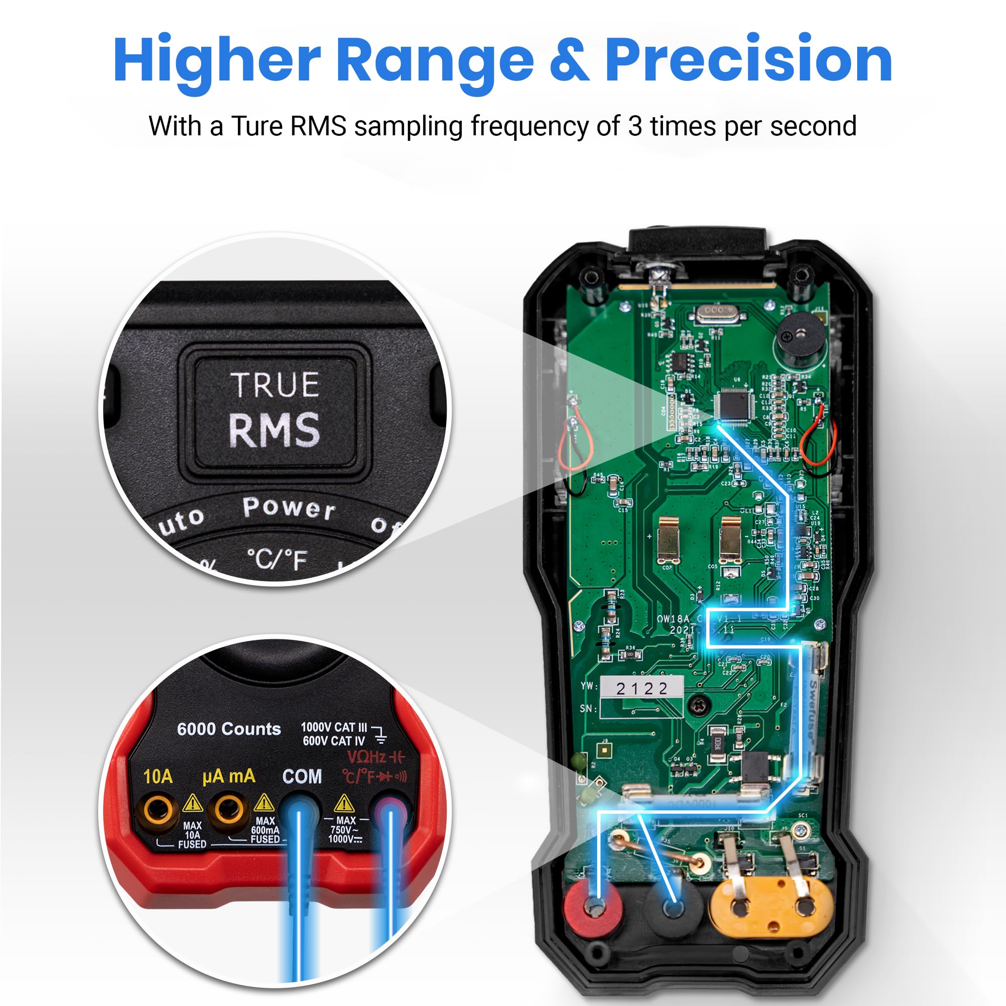 Mua Etekcity Digital Multimeter Voltmeter Tester TRMS 6000 Counts, AC ...