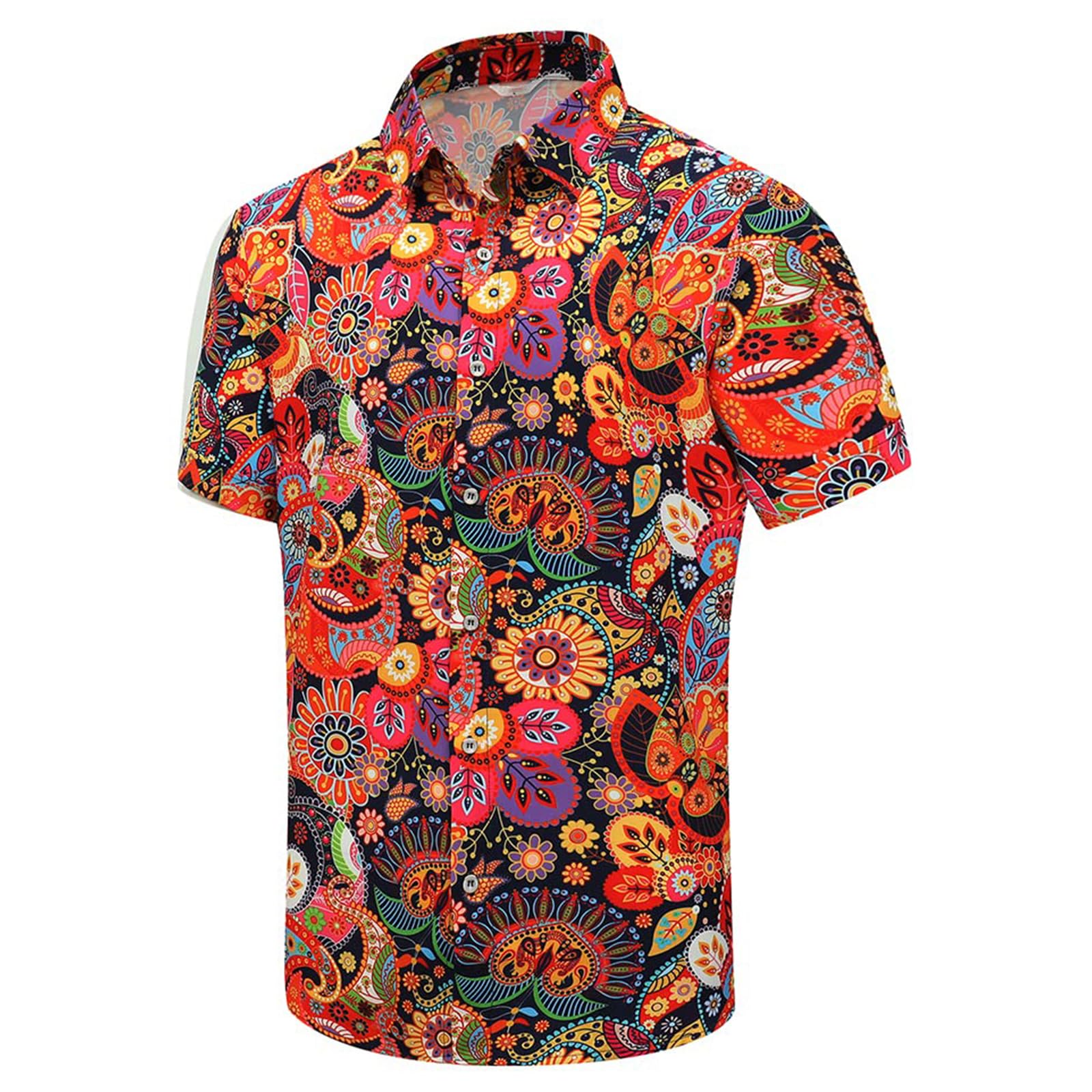 Men's Hawaiian Shirt Funky Blue Beach Printed Tropical Beach Shirt ...