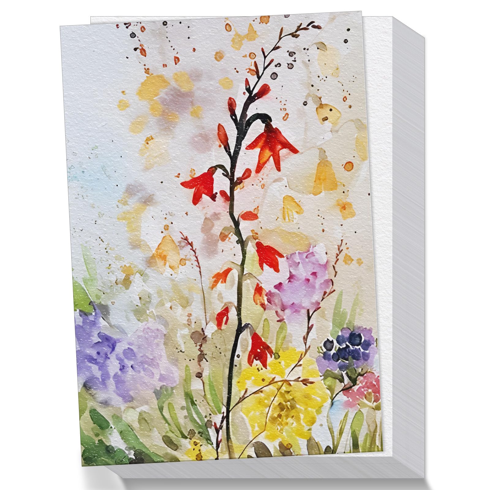 64 Sheets Watercolor Paper Cotton 140LB/300GSM Thick Off-White Cold ...