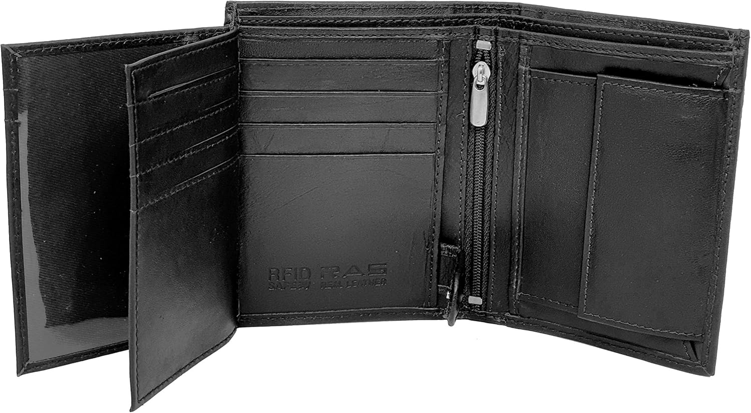 RAS WALLETS Mens RFID Blocking Soft Leather Trifold Purse Credit Card ...