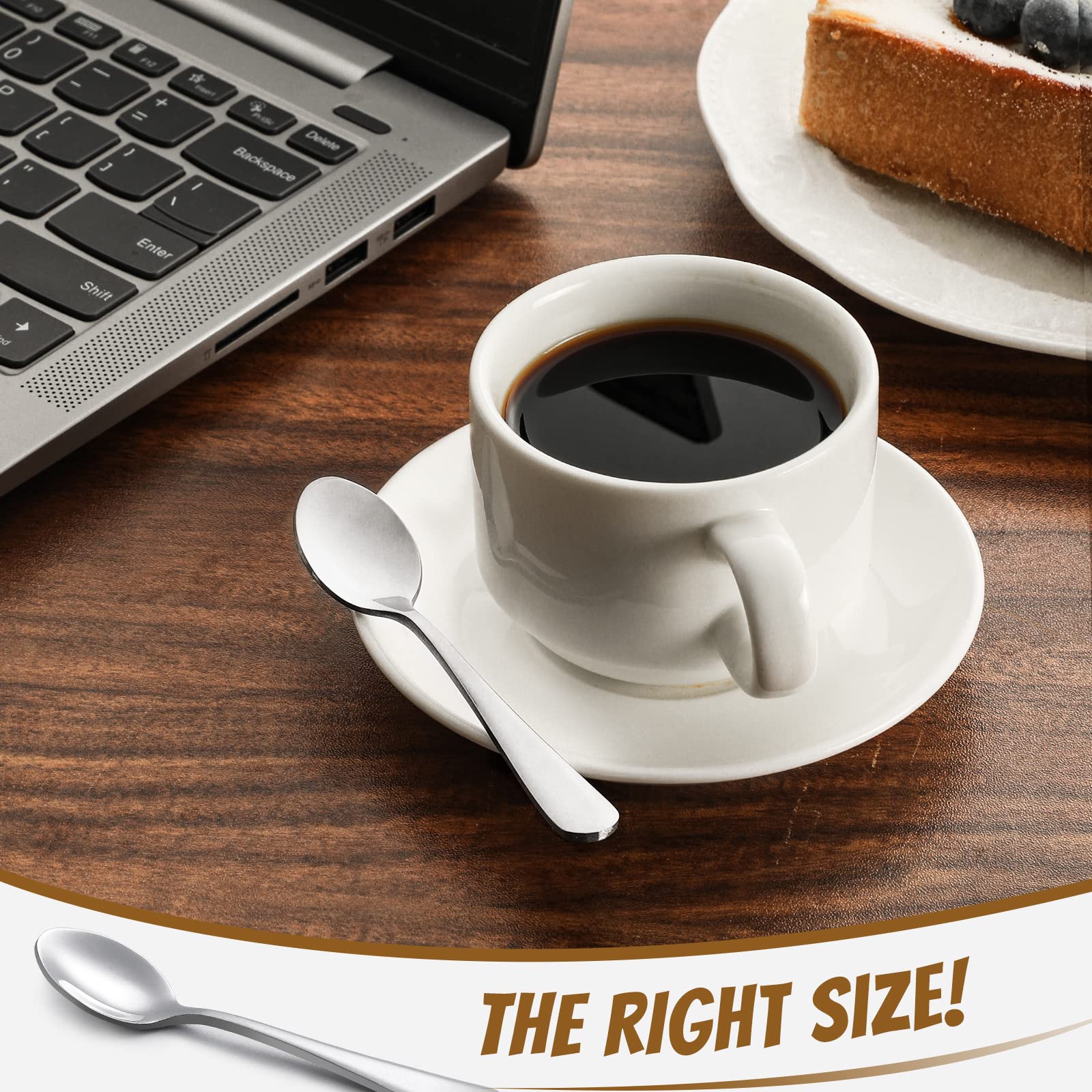 Hiware 6-Piece Demitasse Espresso Spoons, 4 Inches Stainless Steel Mini ...