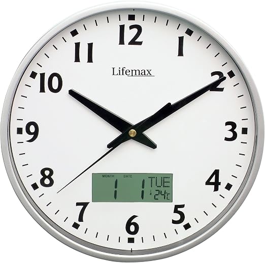 Lifemax Wall Clock With Day Date And Temperature Display Amazon co uk Lifemax Wall Clock With Day Date And Temperature Display Amazon co uk