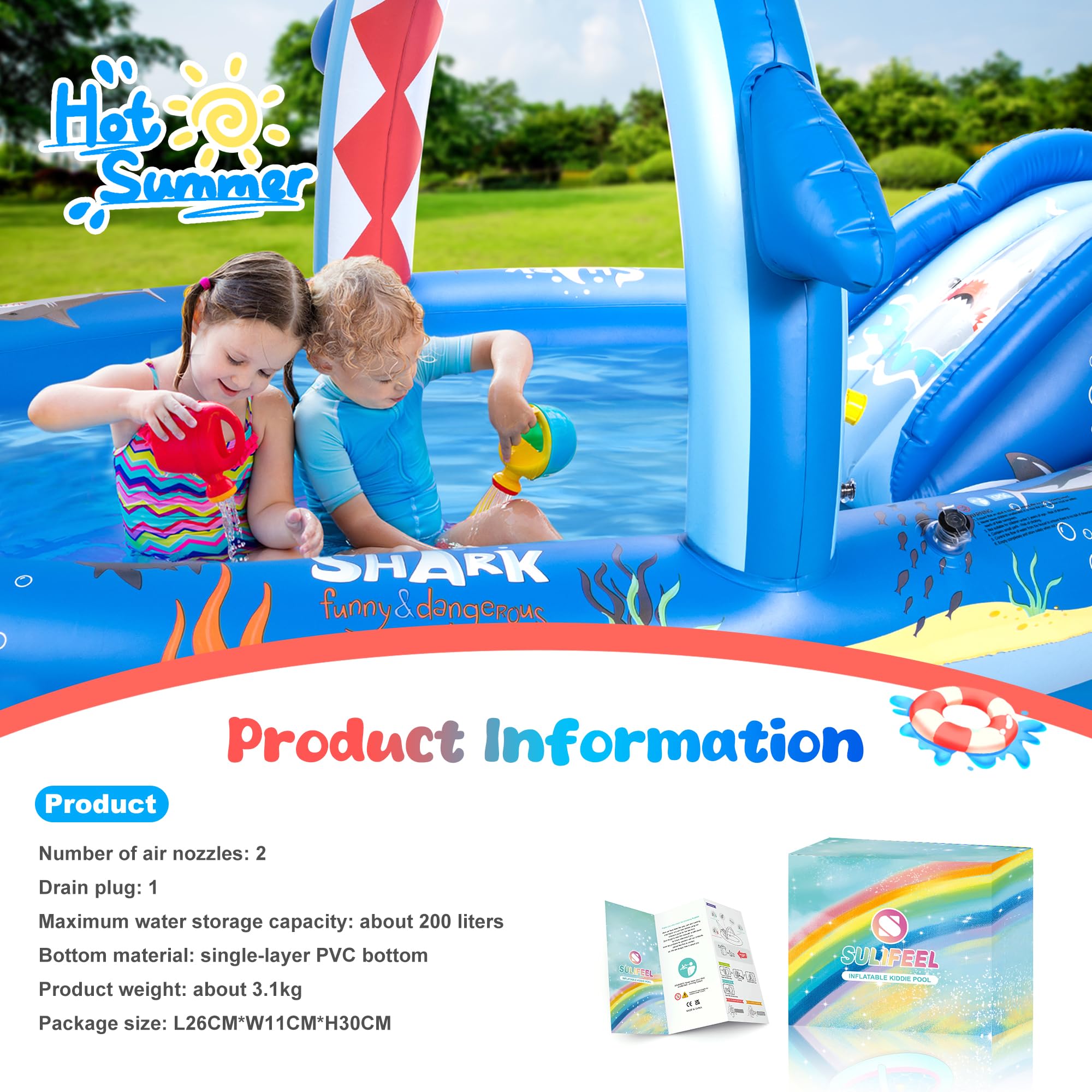Mua SULIFEEL Dinosaurs Inflatable Play Center Kiddie Pool with Slide ...