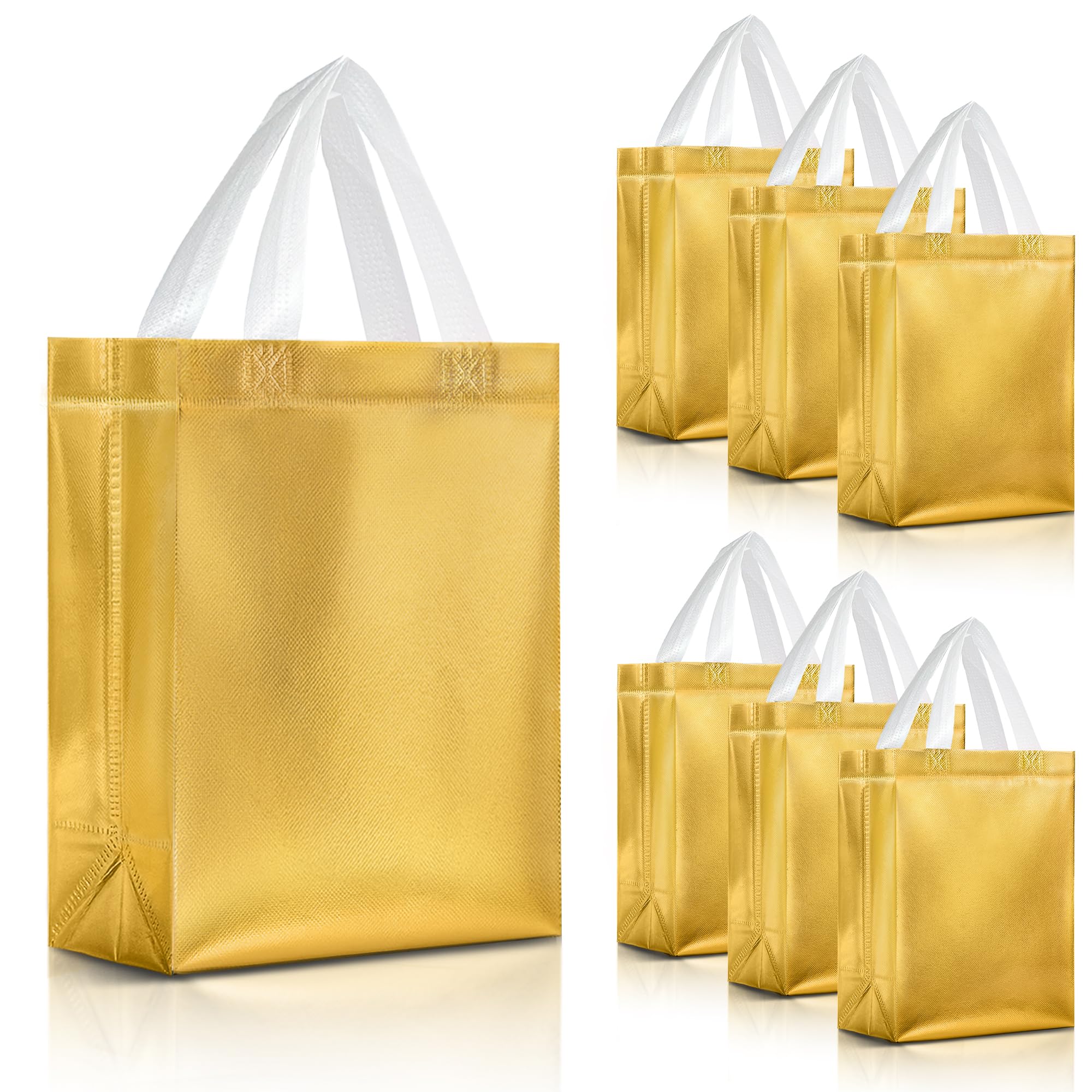 Nush Nush Set of 30 Shiny Gold Gift Bags in Bulk - Reusable Gold Gift ...