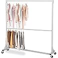 Amazon.com: Simple Houseware Commercial Z Base Double Rod Garment Rack ...