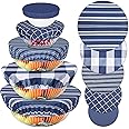 Amazon.com: Whaline 10Pcs Bowl Covers Reusable In 5 Size Blue Stretch ...