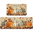 Amazon.com: Tailus Happy Fall Pumpkin Patch Kitchen Rugs Set of 2 ...