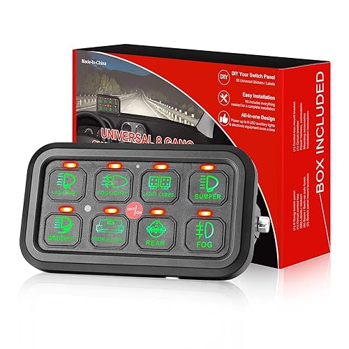 8 Gang Switch Panel, Niking Auto On-Off LED Car Switch Panel Circuit ...
