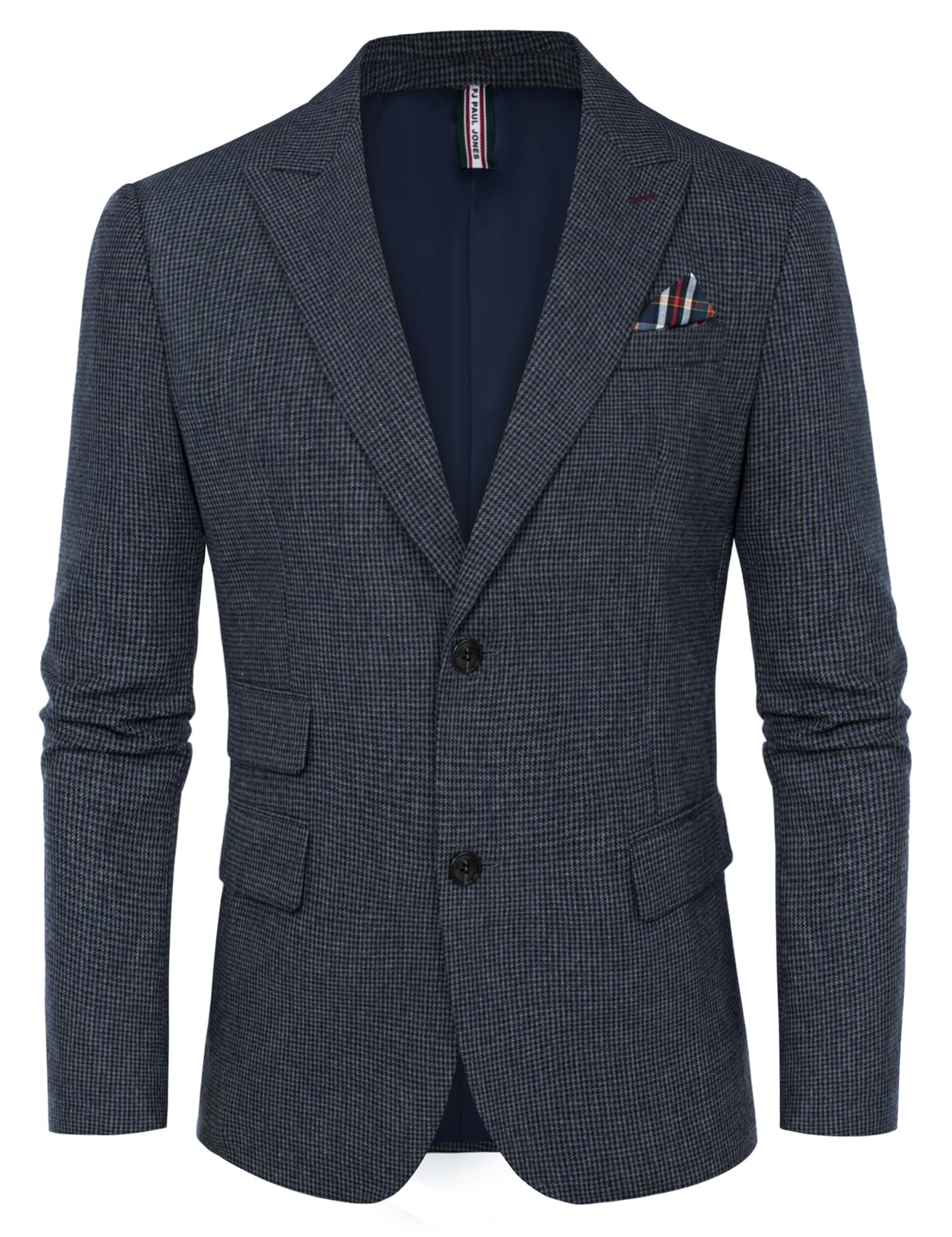 Tweed Jacket Men Irish Wool Blend Blazer Peak Lapel Houndstooth ...