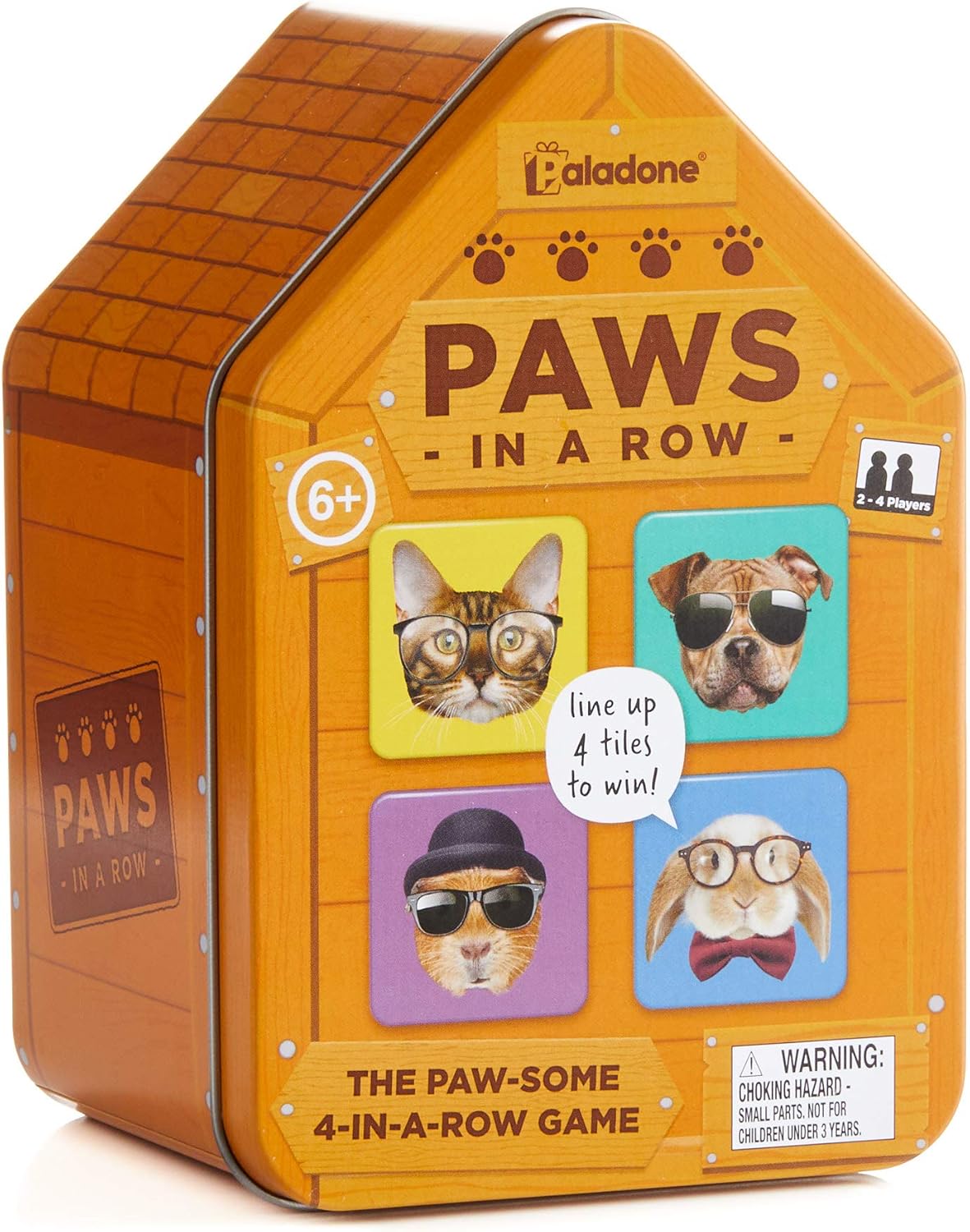 Paladone PP6722 4 in a Row Paw-Some Family Game | 100 Animal Themed ...