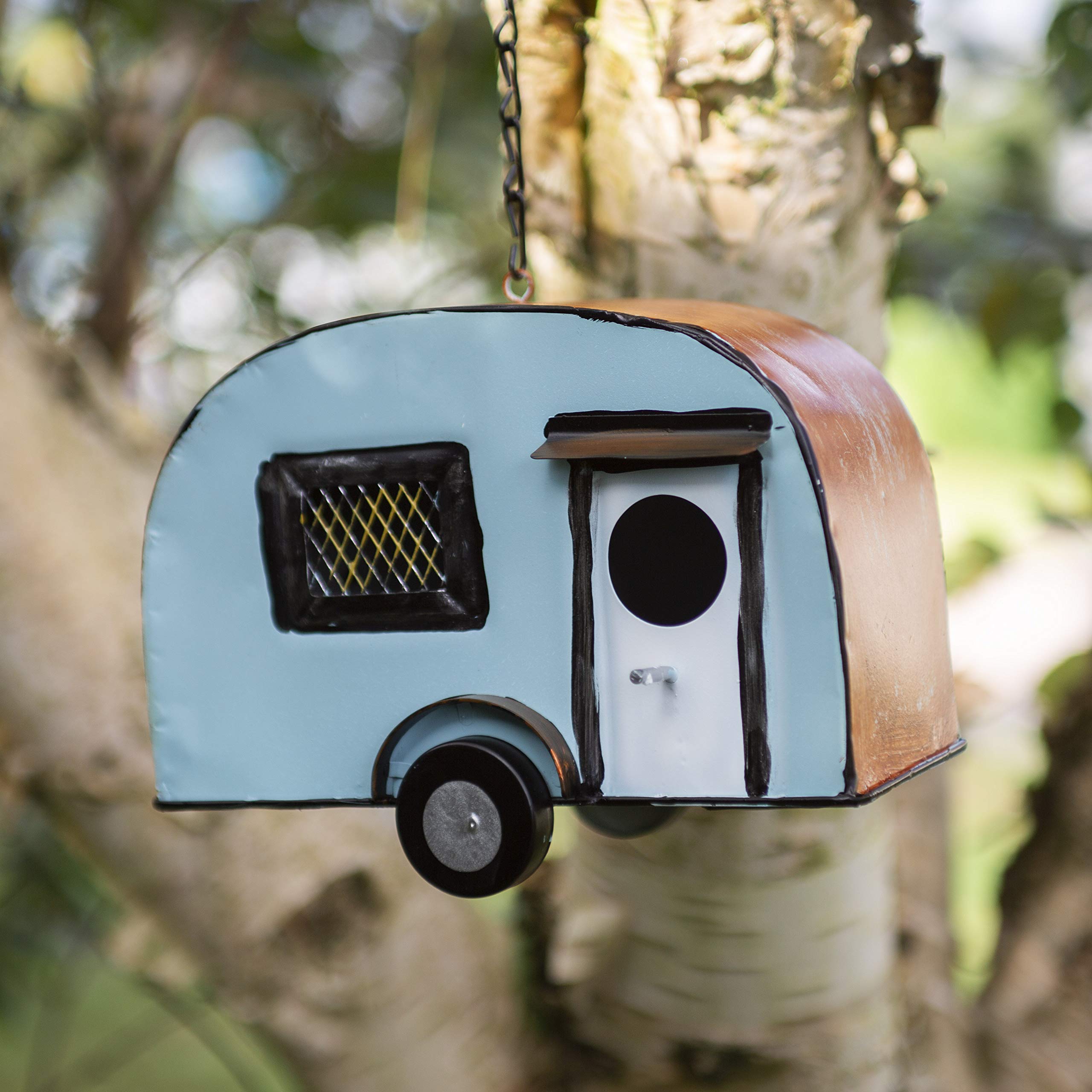 Buy garden mile® Novelty Metal Campervan Birdhouse for the Garden ...