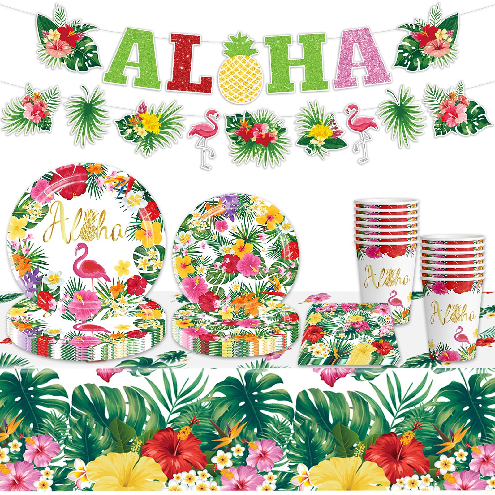 Luau Party Decorations Supplies Hawaiian Aloha Birthday Disposable ...