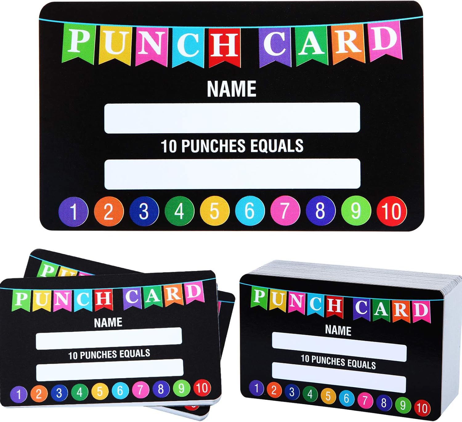 200 Pieces Punch Cards Classroom Reward Card Behavior Incentive Loyalty ...