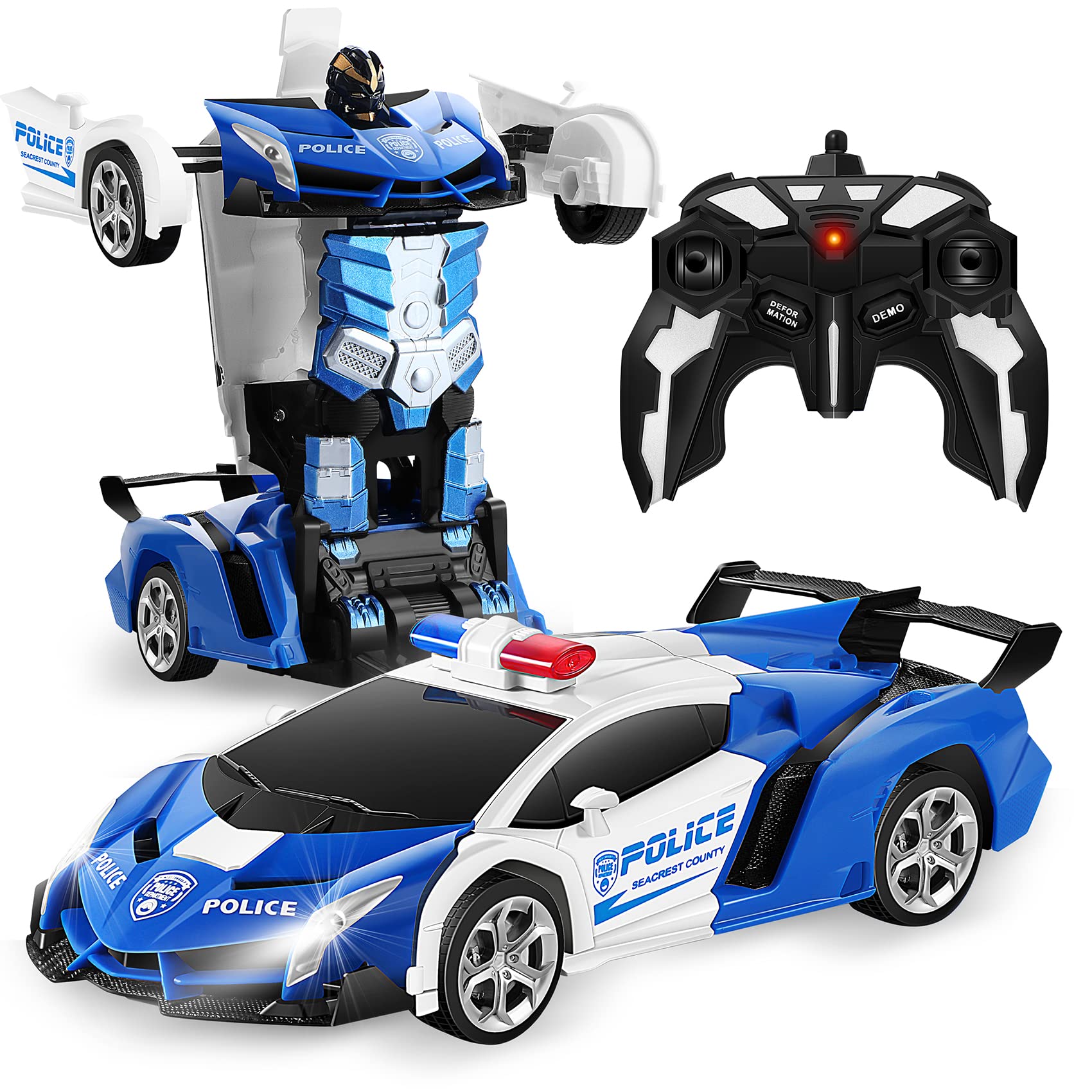 Mua FIGROL Remote Control Car｜Transformable Robot RC Car｜2.4Ghz 1:18 Scale Model Police Car with ...