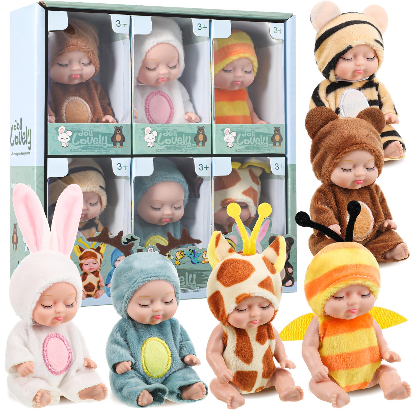 Mua 6 Pcs Mini Baby Dolls 4 Inch Lifelike Realistic Baby Dolls Mini ...