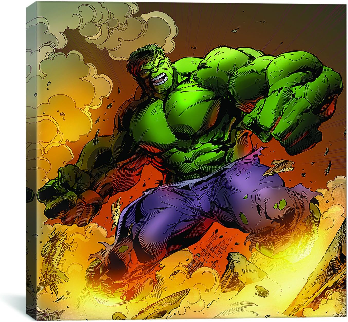 Amazon.com: iCanvasART MRV506 Avengers-Hulk Standing in Fire by Marvel ...