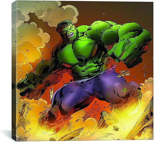 Amazon.com: iCanvasART MRV506 Avengers-Hulk Standing in Fire by Marvel ...