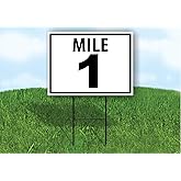 Amazon.com : MILE 2 DISTANCE MARKER RUNNING RACE BLACK WHITE - Single ...