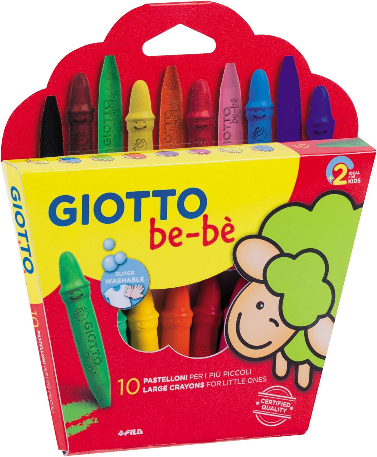 Giotto Be-Bè Super wax crayons Est. 10 pcs + Sacap. – BigaMart