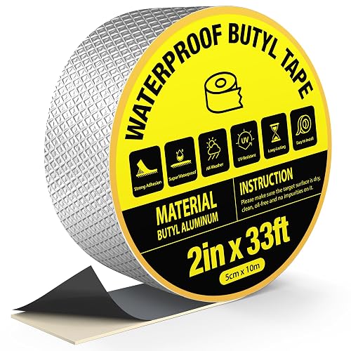 360Tronics Butyl Waterproof Tape 2in x 33ft, Self-Adhesive Aluminum ...