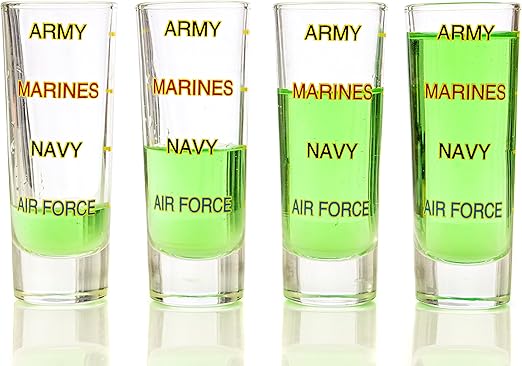 Amazon.com | Army Shot Glass Levels, 4 Pack, Military, Veteran, Gift ...