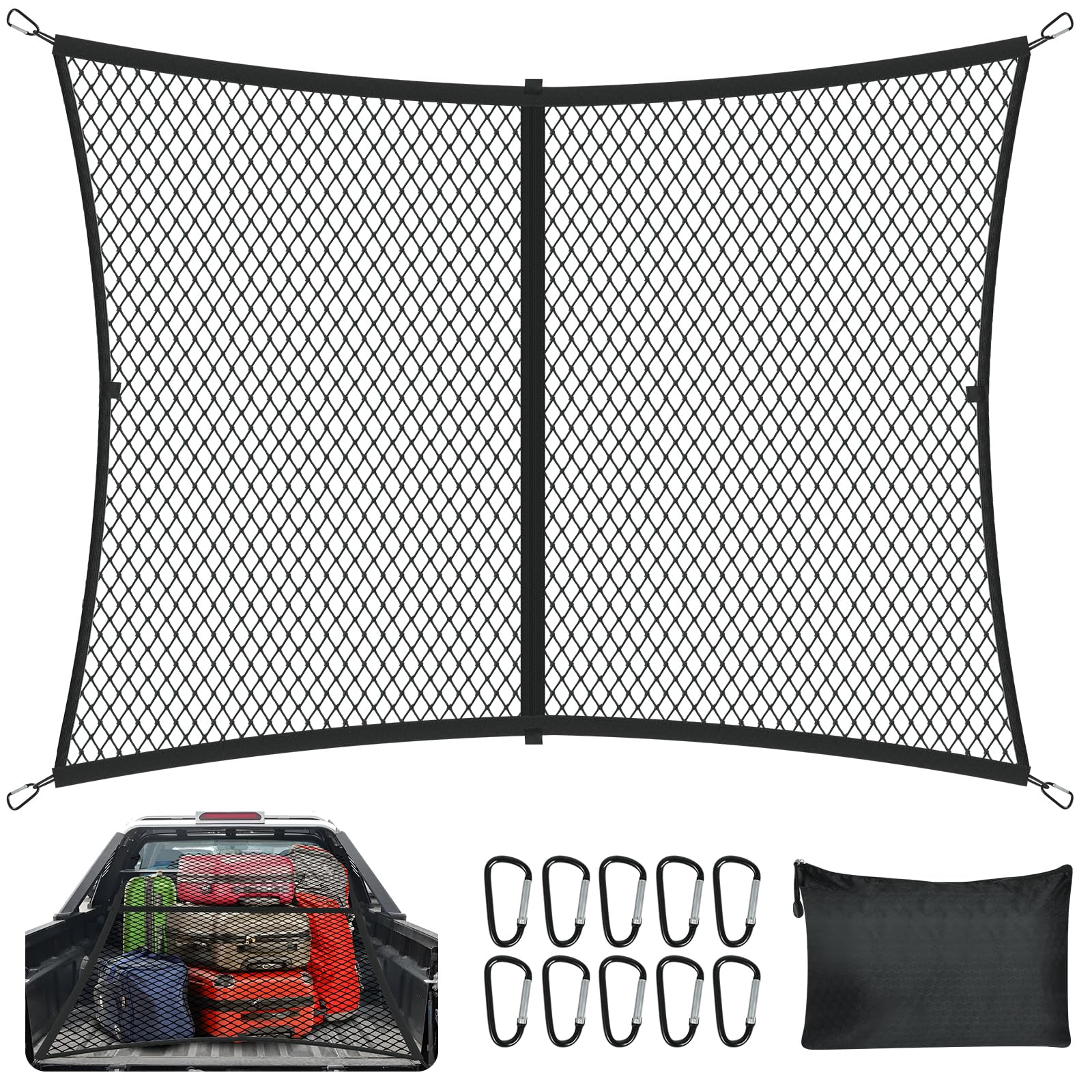 YUGUANG Cargo Net for Pickup Truck Bed, Highly Elastic Truck Bed Cargo ...