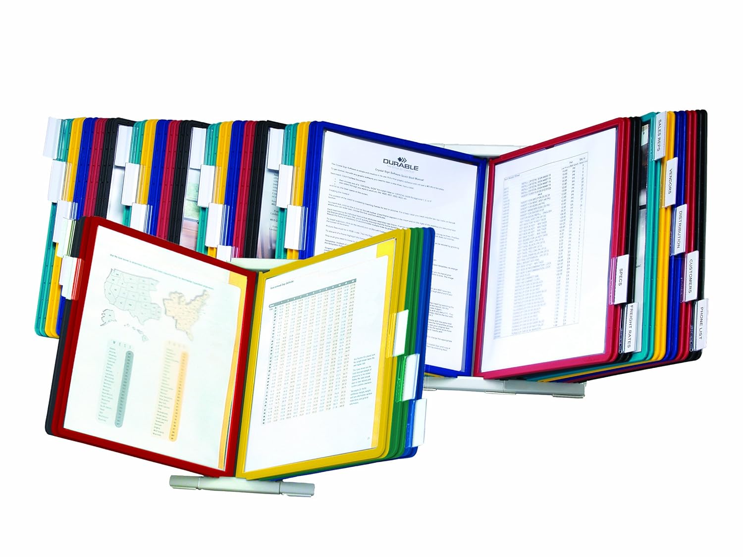 DURABLE INSTAVIEW 10-Panel Desktop Reference System, Assorted Color ...