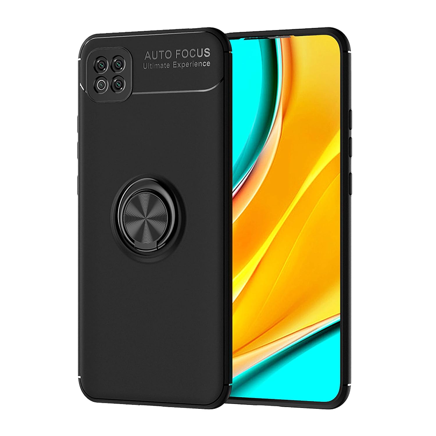 Designerz Hub® Poco C3Sleek Rubberized Case with Chrome Plating Ring ...