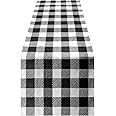 Amazon.com: Buffalo Plaid Table Runner, Checkered Table Runner Black ...
