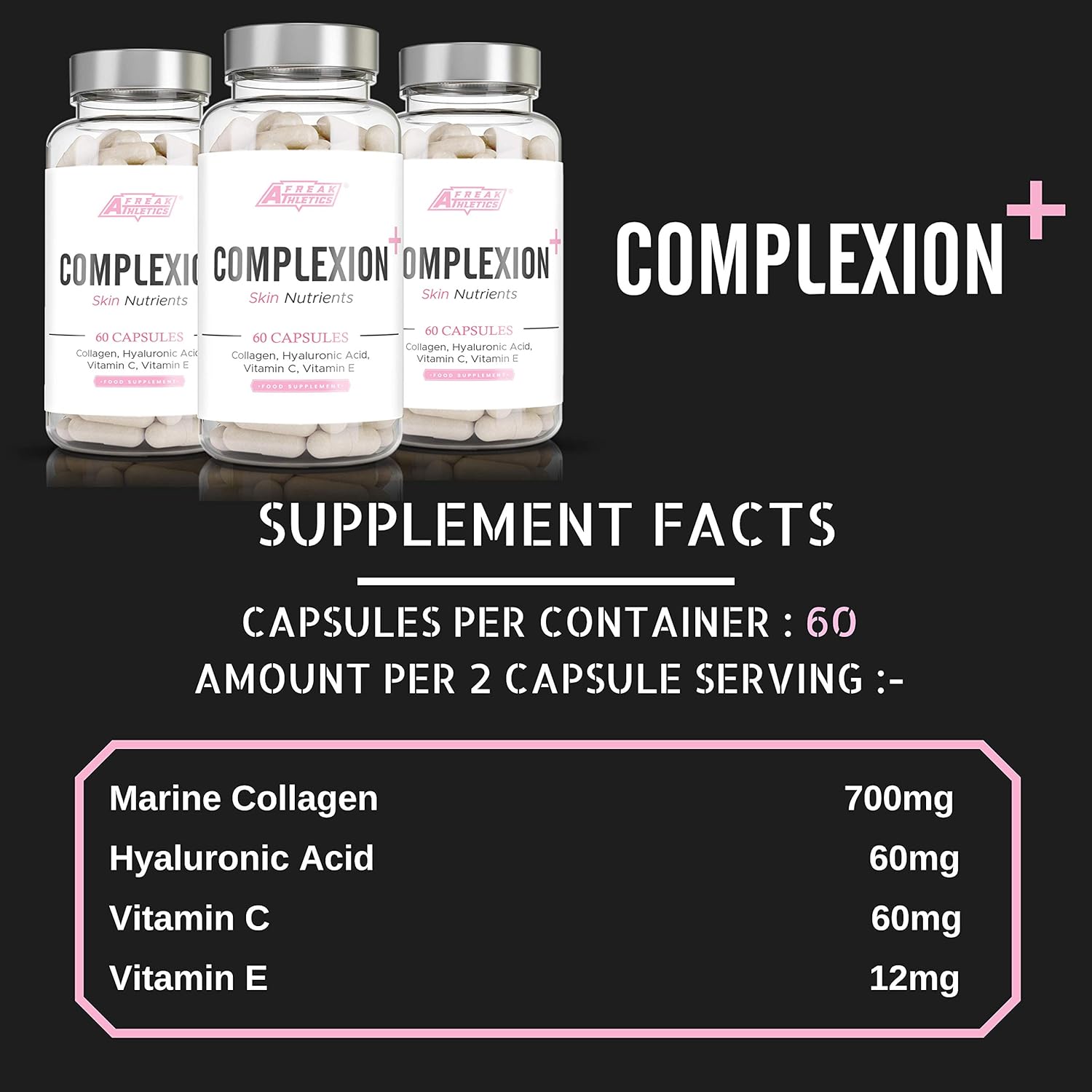Complexion Plus Skin Vitamins 60 Capsules – Natural Skin Supplement ...