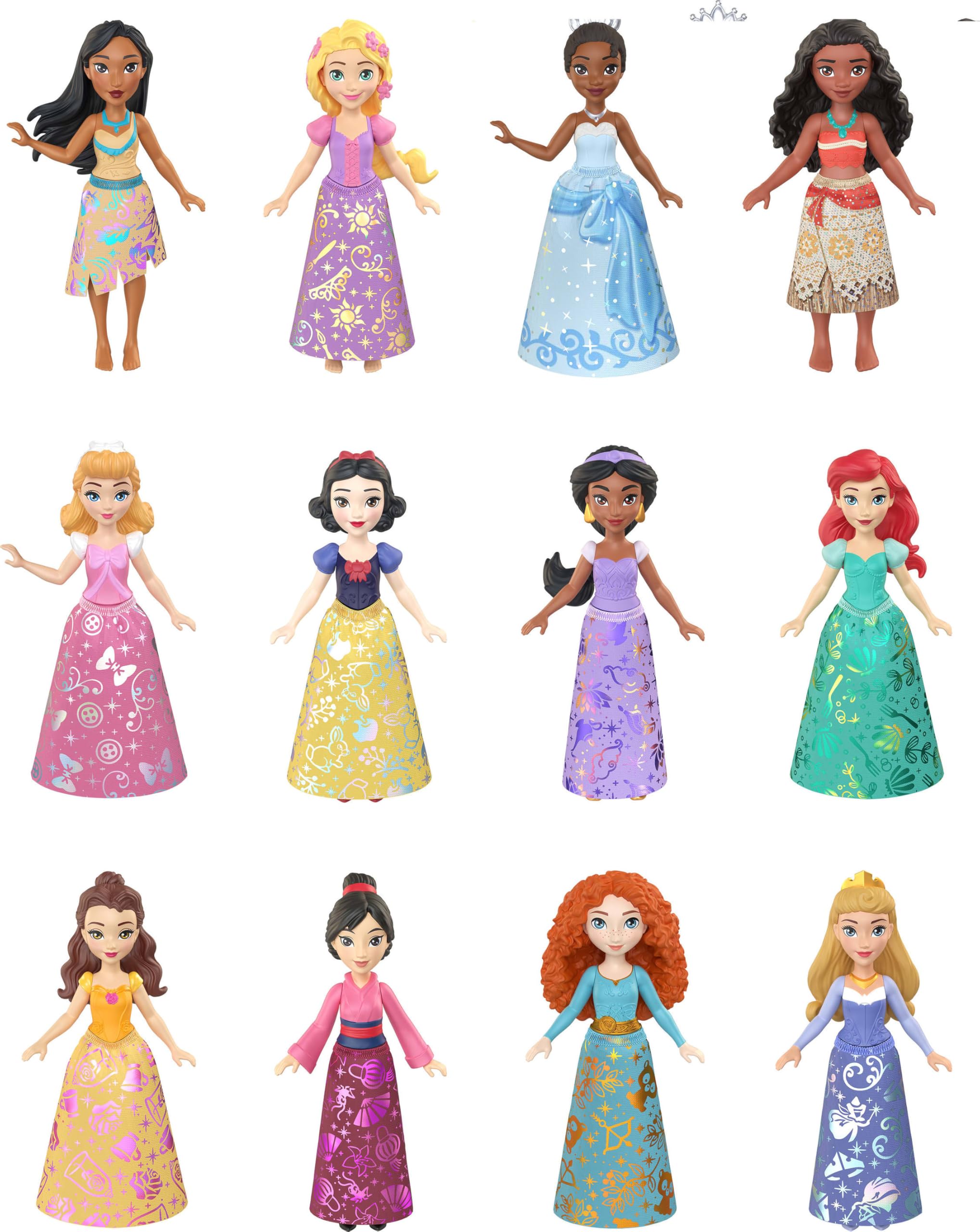 Mattel Disney Princess Toys, Ultimate Princess Pack with 12 Small ...