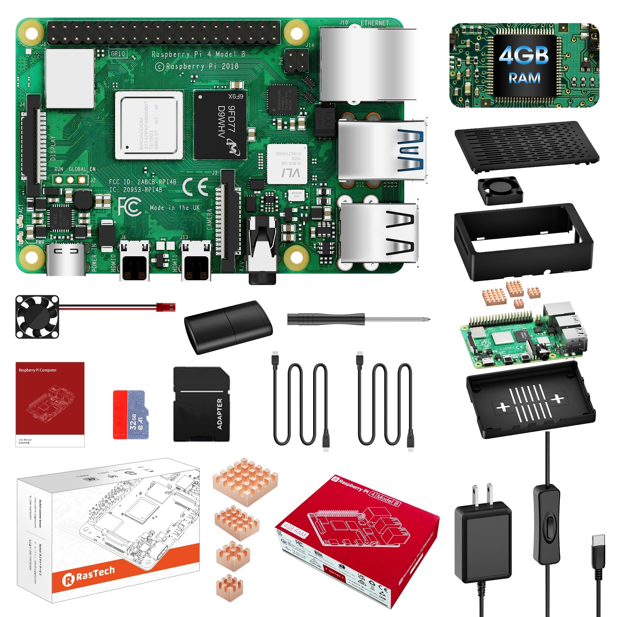 Mua RasTech Raspberry Pi 4 Model B (RAM 4 GB) Pi4 4gb Set, Raspberry Pi ...