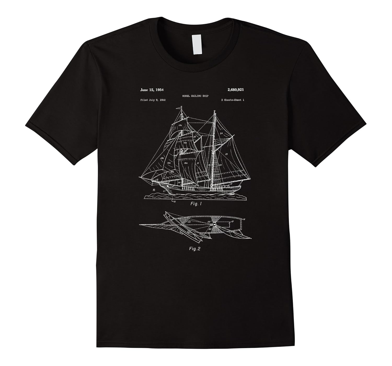 Model Ship Sailboat Blueprint Design Shirt – Sail Boat Model-TH – TEEHELEN