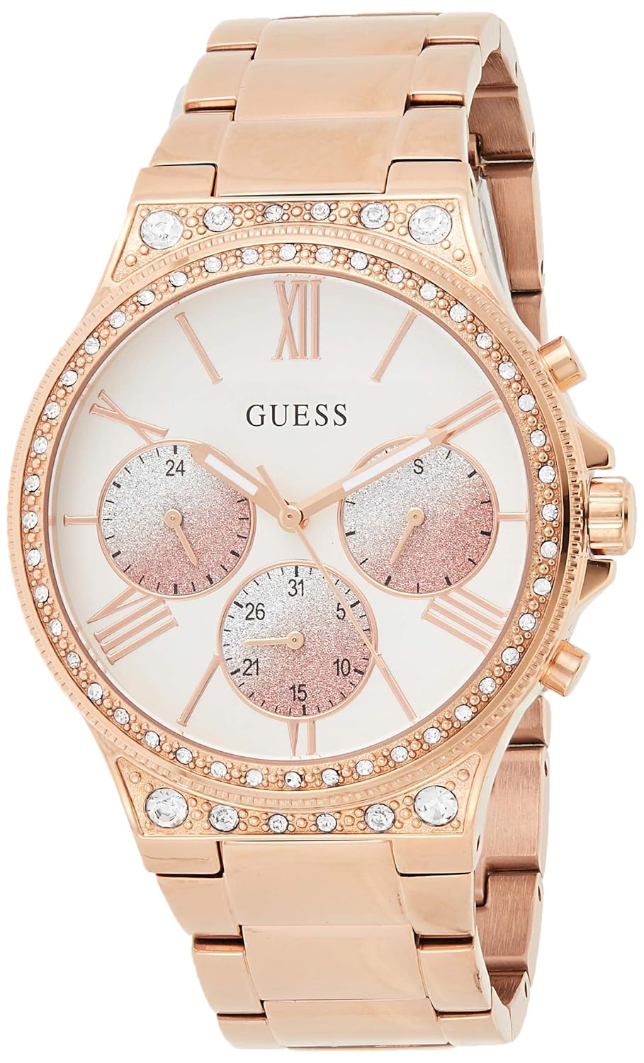 Buy Guess Analog White Dial Women's Watch-W1232L2 Online at Low Prices ...