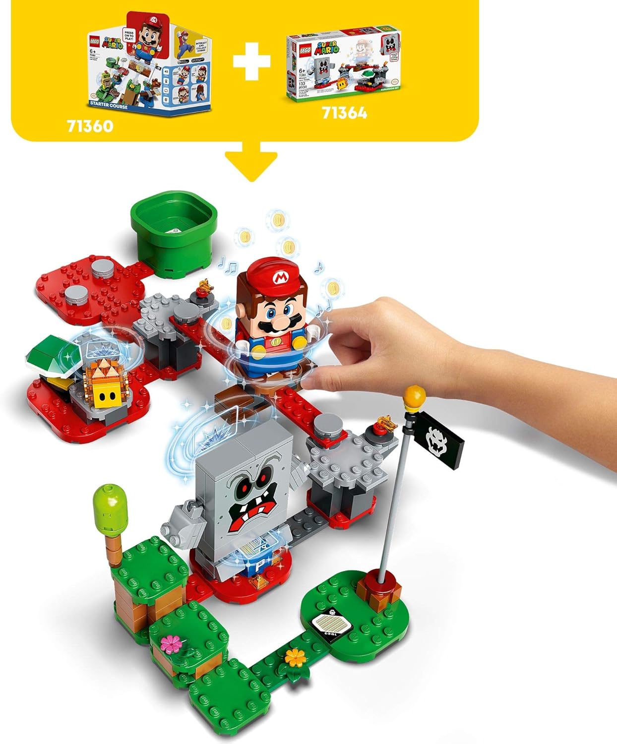 LEGO 71364 Super Mario Whomp’s Lava Trouble Expansion Set Buildable ...