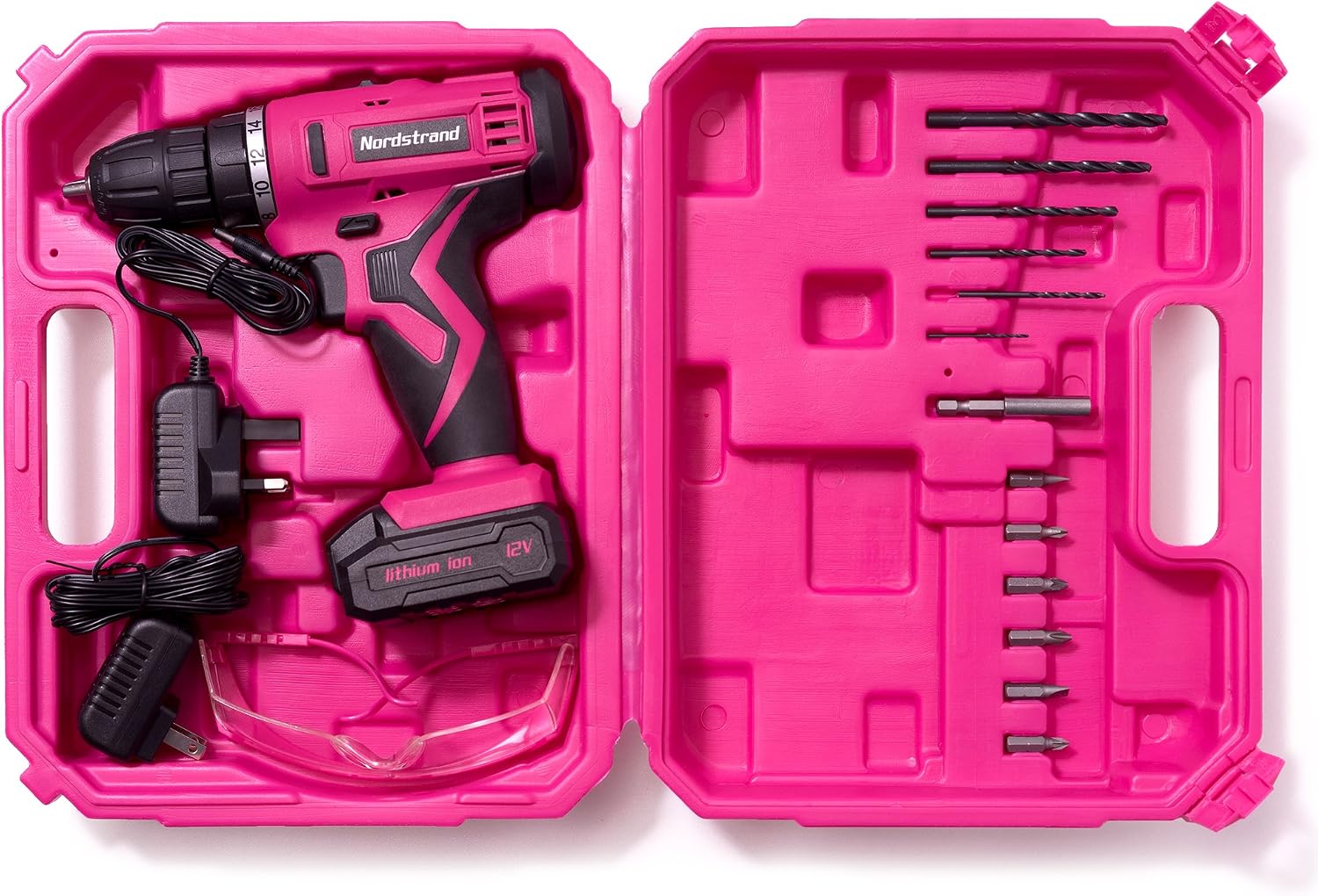 Nordstrand Pink Cordless Drill Set – Electric Screwdriver Power Driver ...