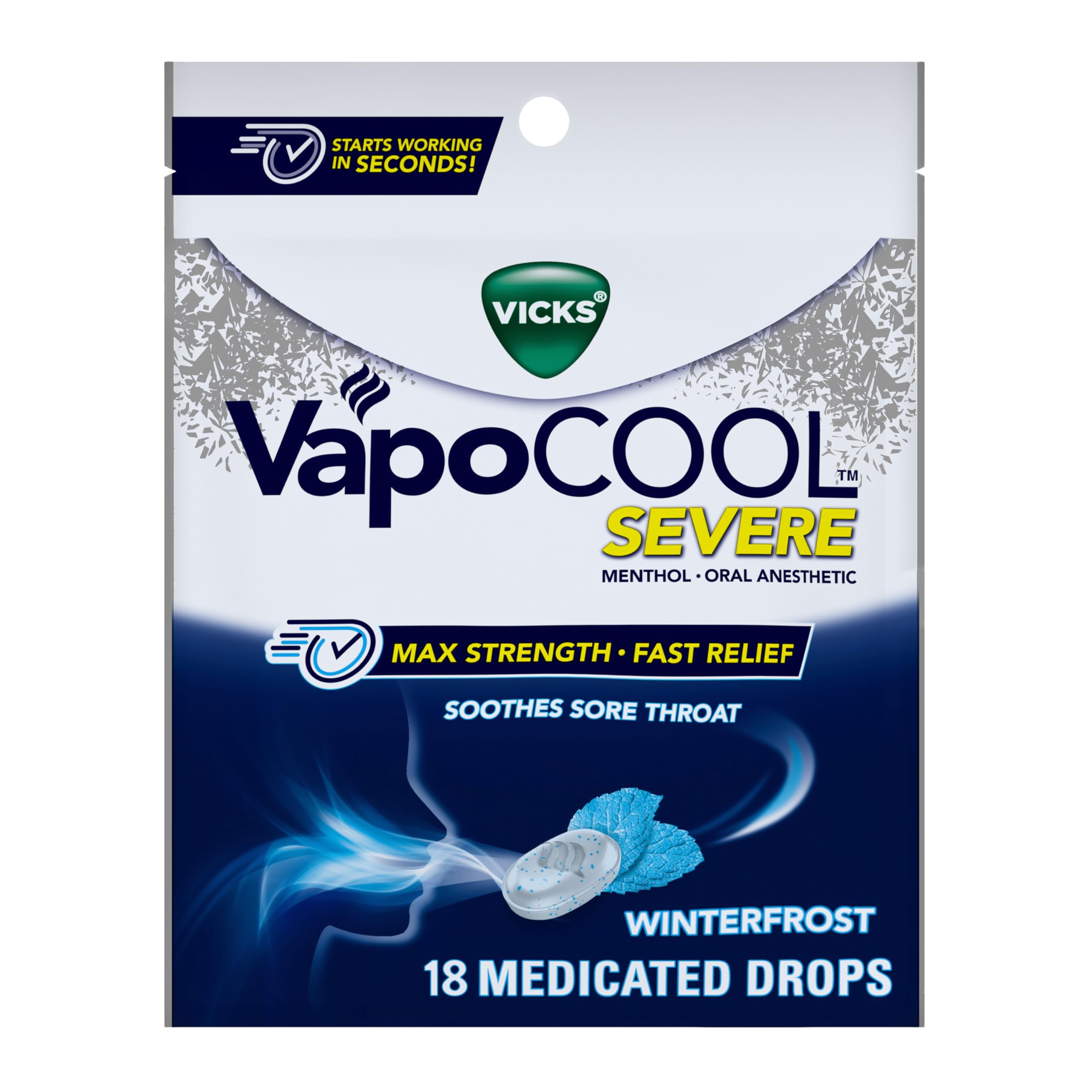 Mua Vicks, VapoCOOL SEVERE Medicated Drops 18ct MaximumStrength Relief ...