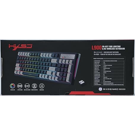 Mua KUIYN L900 Wireless Gaming Keyboard, 2.4G Rechargeable Keyboard, 96 ...