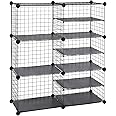 SONGMICS Cube Storage Unit, Interlocking Metal Wire Organizer with ...