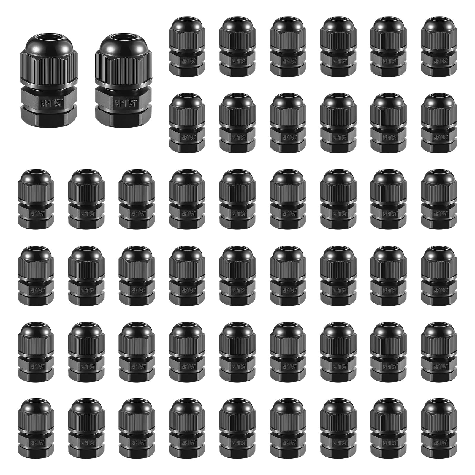 RTHIEAI 50 PCS 1/4"(4-8mm) NPT Nylon Cable Gland Joints with Gaskets ...