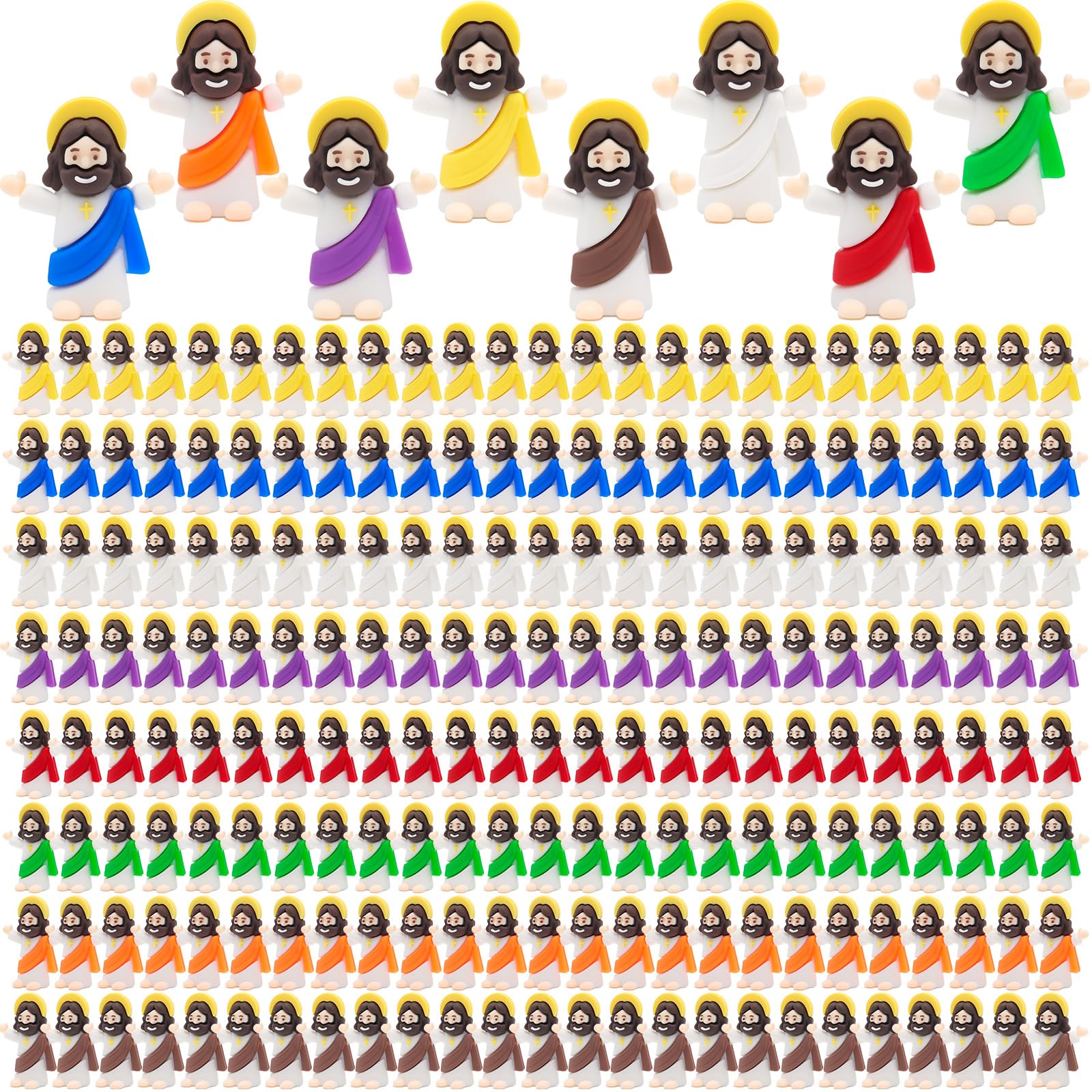 Yelakey 200 Pcs Tiny Jesus Figures Jesus Figurine Mini Jesus Figurines ...