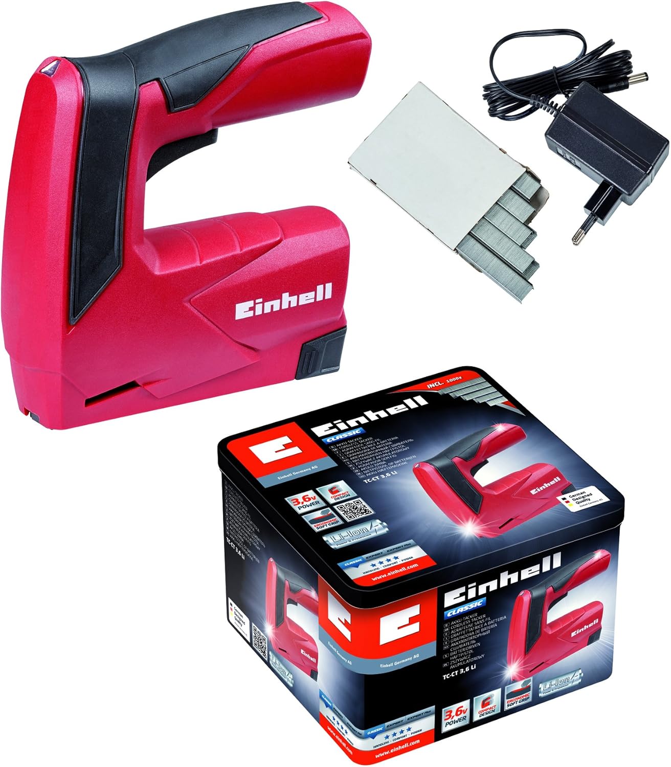 Einhell Electric Stapler tc-ct 3.6 LI Lithium-Ion Battery (3.6 V/1300 ...
