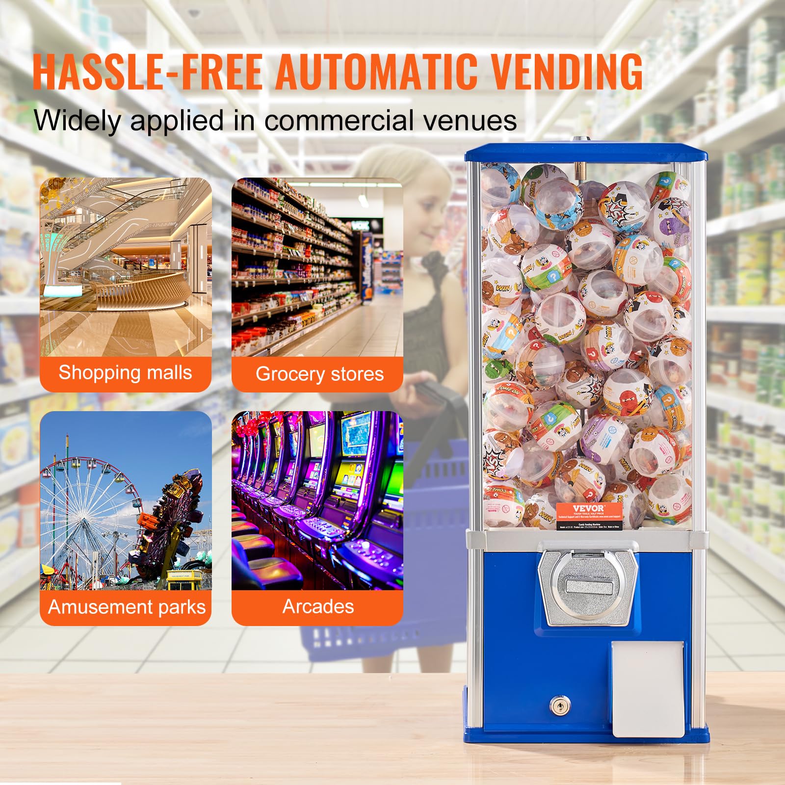 Mua VEVOR Gumball Machine for Kids, 25" Height Home Vending Machine, PS ...