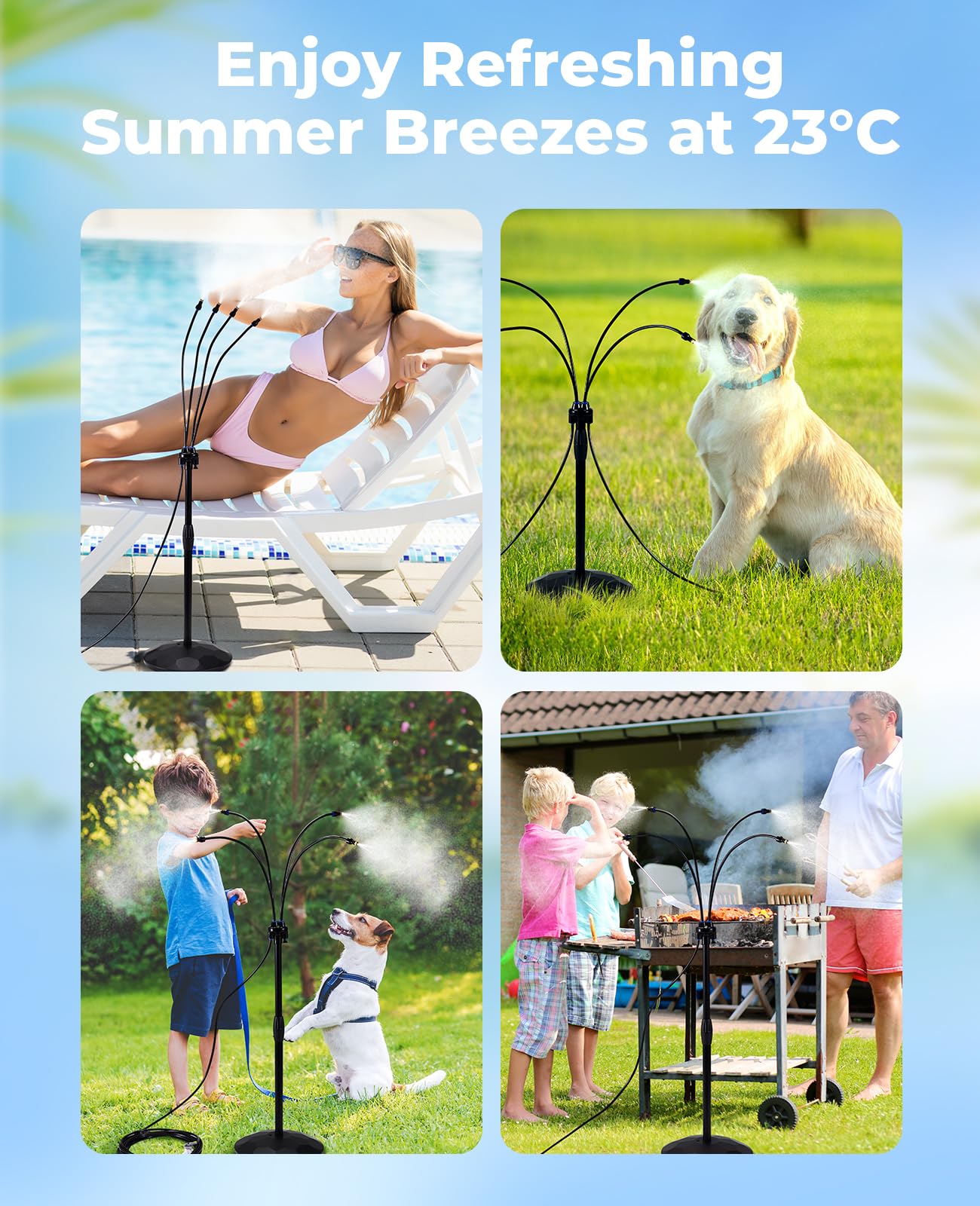 Mua HIRALIY Standing Misting Cooling System with a Fillable Base ...