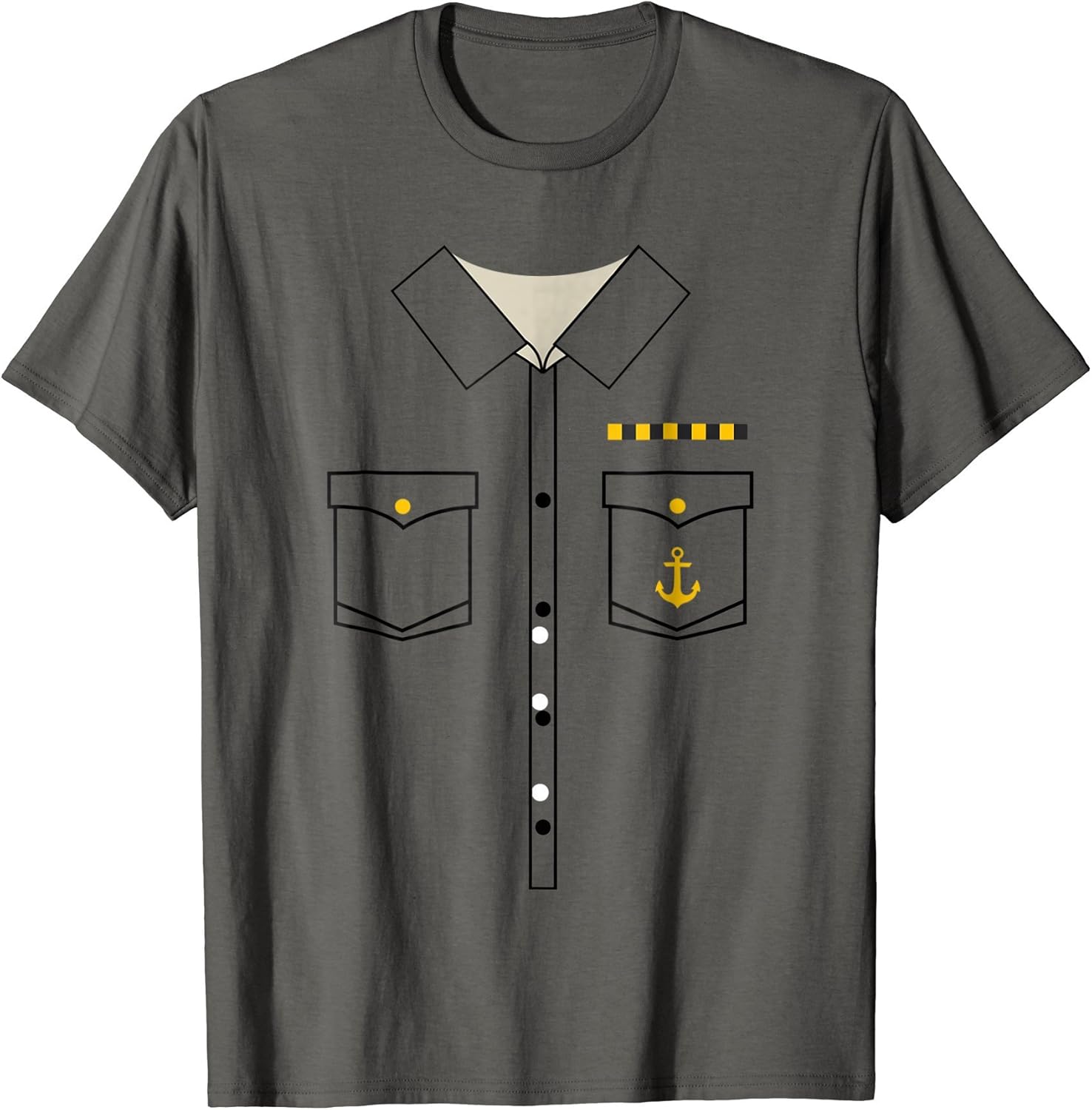 Amazon.com: Boat Captain Uniform Costume T-Shirt | Halloween Shirt ...